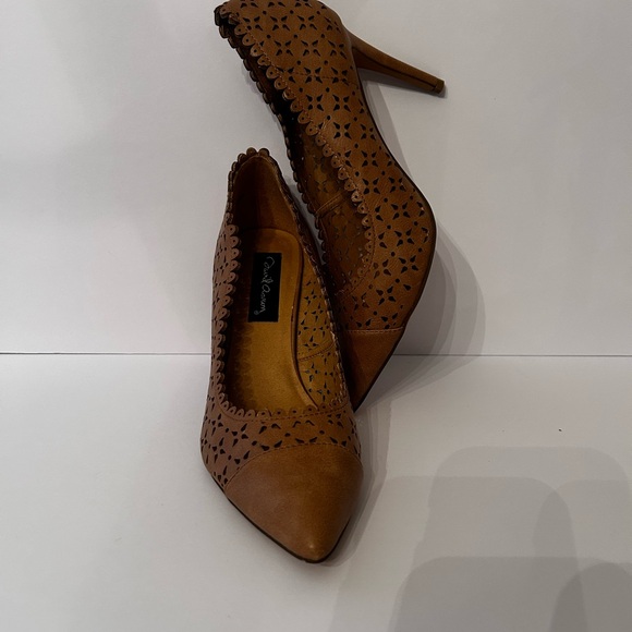 David Aaron | Shoes | Brown Leather Perforated High Heels | Poshmark